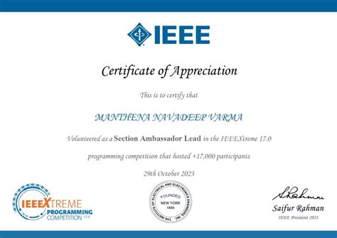 Navadeep Rudraraju On Linkedin Ieeextreme Leadambassador Gratitude