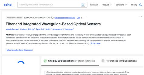 Fiber And Integrated Waveguide Based Optical Sensors [scite Report]