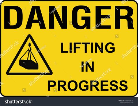 Danger Lifting Progress Warning Sign Stock Vector Royalty Free