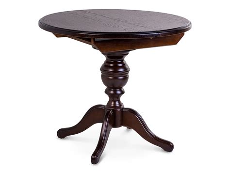 Стол Деревянный Круглый Раскладной на Одной Ножке Кухонный Обеденный КОЛИЗЕЙ орех Темный