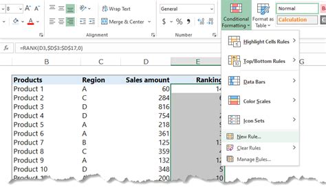 Color Ranking In Excel How To Use The Rank Function