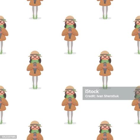 고양이와 원활한 패턴 소녀 엽서 포장지 책 및 포스터에 적합합니다 벡터 고양이 새끼에 대한 스톡 벡터 아트 및 기타 이미지