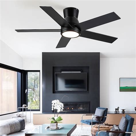 Baboom Lowe Profile Ceiling Fan With Light 52 In Integrated Led Flush