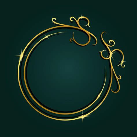 Luxury Decorative Gold Circle Frame On Dark Background 47109036 Vector