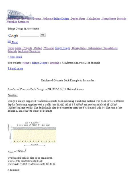Reinforced Concrete Bridge Deck Design To Eurocodes Pdf