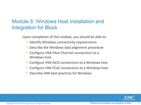 555 Vnx Unifiedimpm05 Windows Host Install And Int Block Pptx