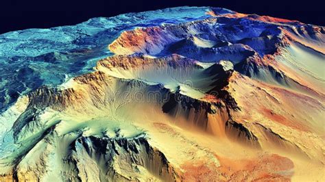 Technical Gis Map Of A Rugged Desert Terrain With Lidar Data Rendering Elevation Dunes And