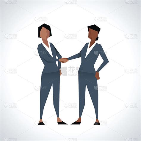 两个女商人握手的插图