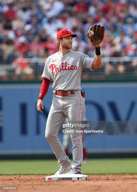 Phillies Shortstop Trea Turner Catches A Ball At Second Base During News Photo Getty Images