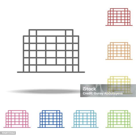 건물 아이콘입니다 멀티에서 건물 건축물의 요소 색상 스타일 아이콘 정보 그래픽 모바일 응용 프로그램 웹 디자인 웹 사이트에 대 한 간단한 아이콘 편평한에 대한 스톡 벡터