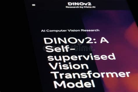 Cerrar El Logotipo Del Modelo Dinov Ai En El Sitio Web Oficial Fotografía editorial Imagen de