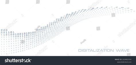 Digitalization Wave Curved Line Ones Zeros Stock Vector Royalty Free