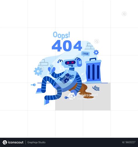 Broken Robot With 404 Error Animation Free Download Design And Development Animations Iconscout