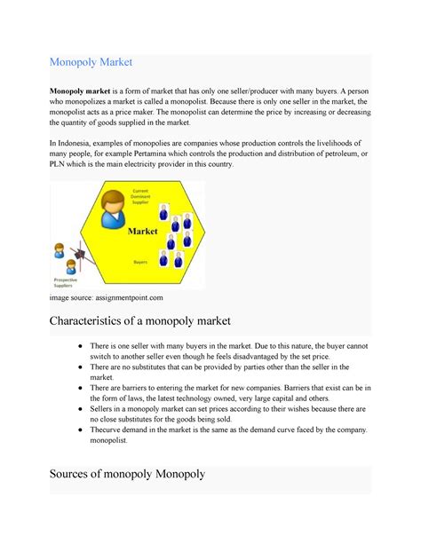 Monopoly Market Completed Economy Monopoly Market Monopoly Market