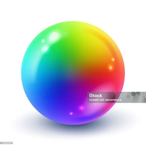 밝은 다채로운 무지개 공 벡터 일러스트 흰색 배경에 무지개 3d 구 그림 흰색 배경에 화려한 구체 벡터 멀티 컬러 광택 공 구에