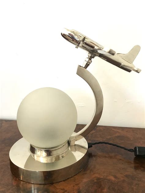 Exceptional Vintage Mid Century Airplane Aeroplane Lamp Artedeco