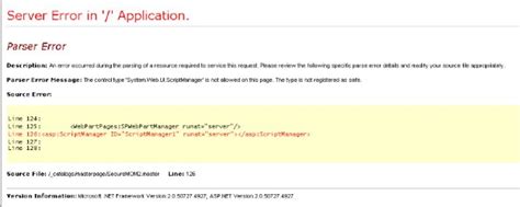 the control type ‘system web ui scriptmanager is not allowed on this