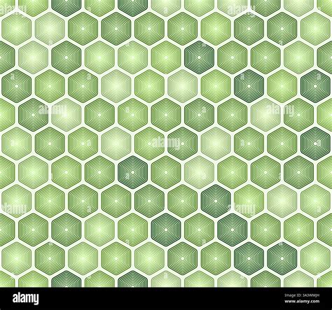Geometric Pattern Green Color Tones Gradients Rounded Stacked Hexagons Mosaic Pattern