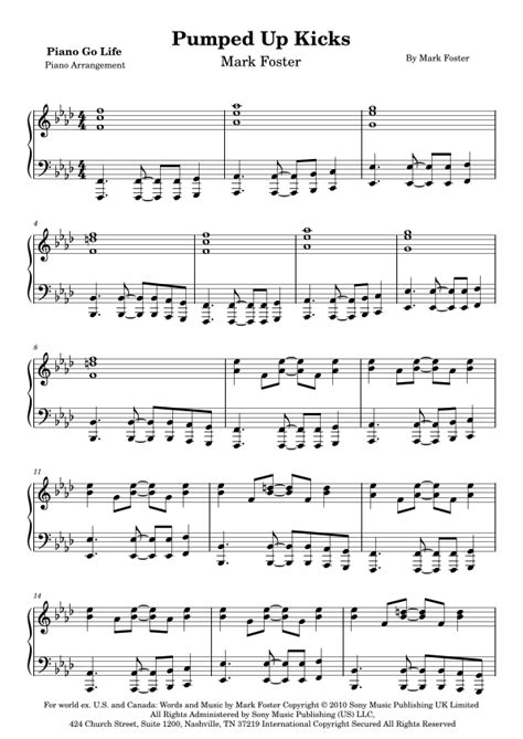 Pumped Up Kicks Arr Piano Go Life By Foster The People Sheet Music For Piano Solo At Sheet