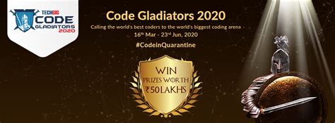 codeinquarantine techgig code gladiators 2020 is live techgig