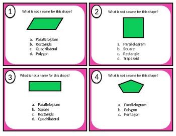 Recognizing Polygon Attributes Task Cards TpT