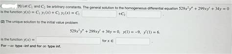 solved 1 ﻿let c1 ﻿and c2 ﻿be arbitrary constants the