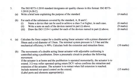 Solved 3 4 Marks The Iso 8573 12010 Standard Designates