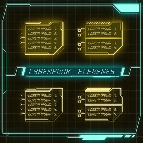 Scifi Futuristic Control Panel Collection Of Hud Elements Gui Vr Ui