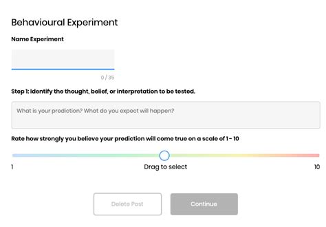 Complete A Behavioural Experiment Tranquility