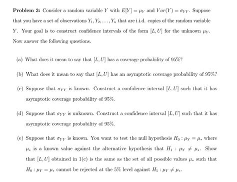 Solved Problem 3 Consider A Random Variable Y With E Y