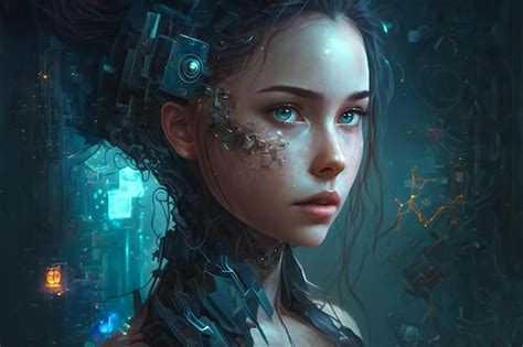 Modern Female Humanoid Robot Artificial Intelligence Premium Ai