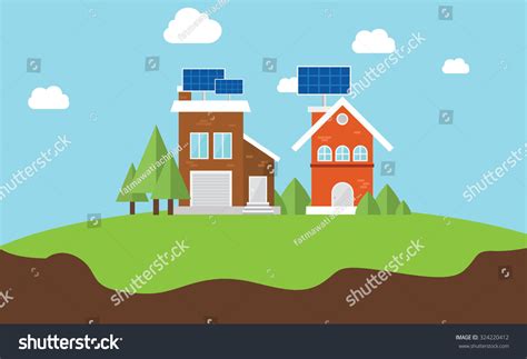 Rooftop Solar Panel City Over 90 Royalty Free Licensable Stock Vectors
