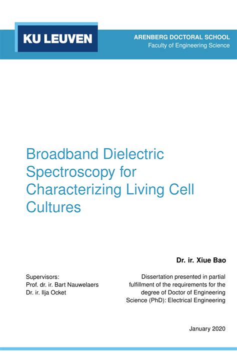 Pdf Broadband Dielectric Spectroscopy For Characterizing Living Cell Cultures