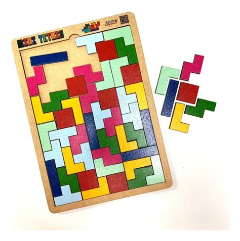 5 Mini Tetris Madeira Brinquedo Educativo Jogo Raciocínio Frete Grátis
