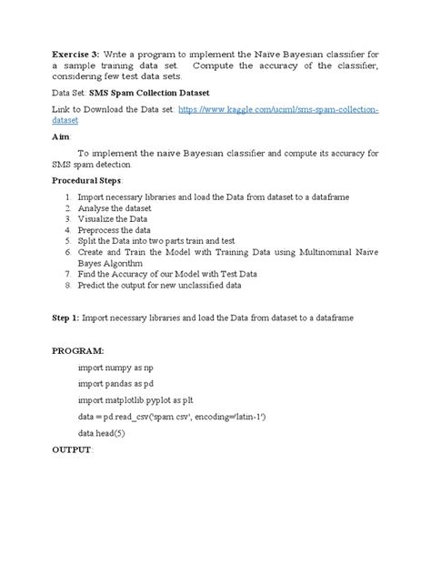 Ai And Ml Lab Manual Pdf Statistical Classification Statistics