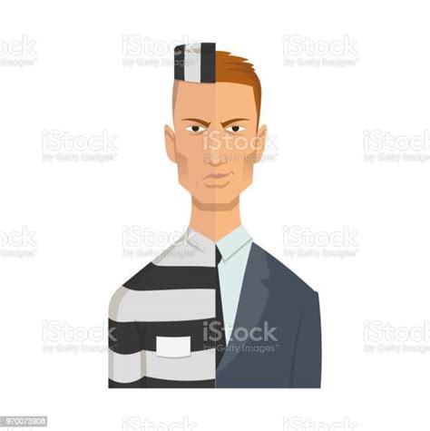 두 얼굴 손상 공식 사업 범죄입니다 부패의 두 얼굴입니다 평면 벡터 일러스트입니다 플랫 스타일입니다 흰색 배경에 고립 벡터에 대한 스톡 벡터 아트 및 기타 이미지 Istock