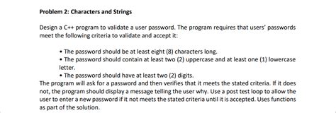 Solved Problem 2 Characters And Stringsdesign A C