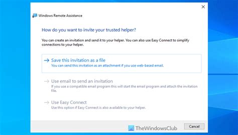 Use Email To Send An Invitation Grayed Out In Windows Remote Assistance