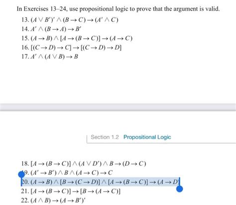 Solved In Exercises 1324 Use Propositional Logic To Prove