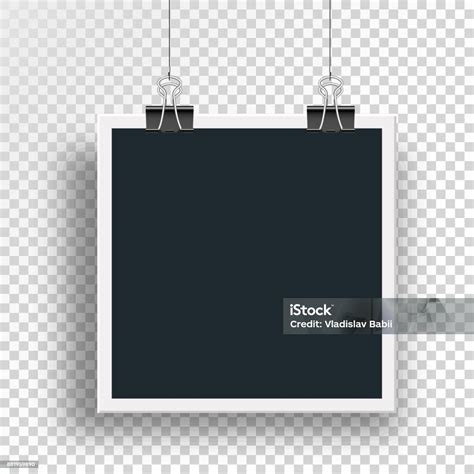 벡터 사진 프레임 고정 바인더 클립 및 격리 된 배경 클립에 강철 케이블에 무게 0명에 대한 스톡 벡터 아트 및 기타 이미지