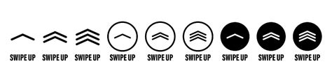 아이콘 벡터 버튼을 스 와이프합니다 위로 가리키는 화살표를 스크롤합니다 드래그하여 자세히 알아보십시오 격리 된 흰색 배경입니다 인터넷 그래픽 개념 현대적인 모양 선 개념에
