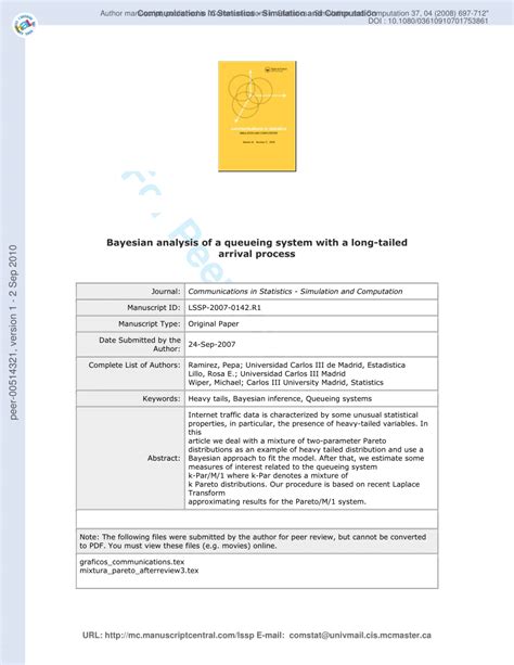Pdf Bayesian Analysis Of A Queueing System With A Long Tailed Arrival Process
