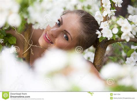 Spring Stock Photo Image Of Girl Bloom Face Ecology