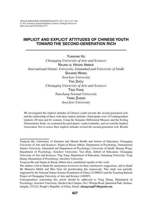 pdf implicit and explicit attitudes of chinese youth toward the