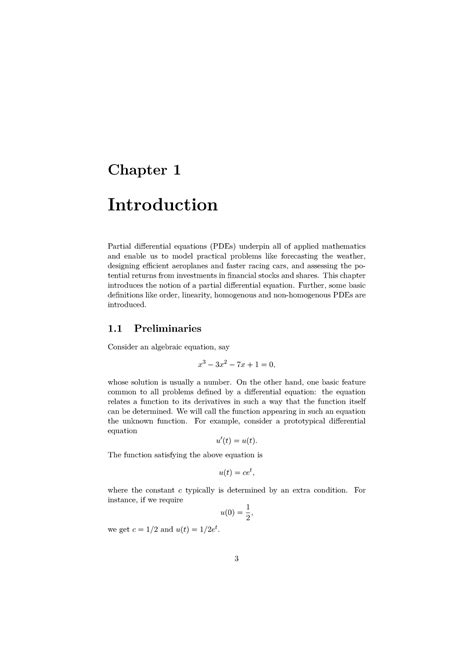 Pde Lecture 1 Chapter 1 Introduction Partial Differential Equations Pdes Underpin All Of