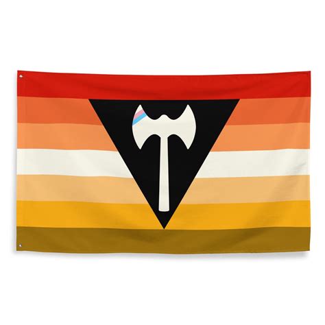 Anti Terf Butch Lesbian Labrys Flag 3x5 Sunset Red Battleaxe Wlw Gay