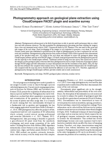 2019 12photogrammetry Approach On Geological Plane Extraction Using