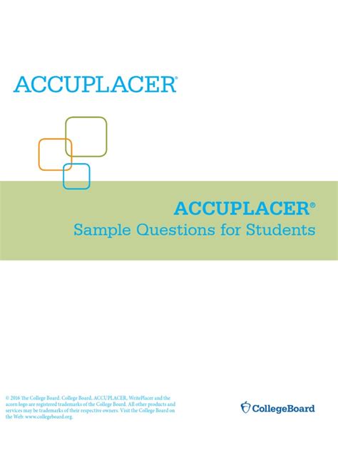 Accuplacer Sample Questions For Students Download Free Pdf