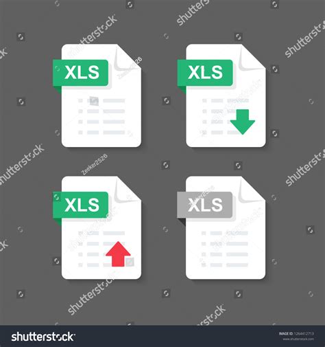 Flat Design Xls Files Download Documenticonsymbol Stock Vector Royalty Free