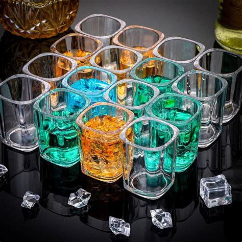 Shot Glasses Vivimee 30 Pack Heavy Base Bulk 22 Oz Square Shot Glass
